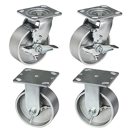 5"X 2" Heavy Duty Casters, Casters Set of 4 Total Capacity 4000 lbs ...