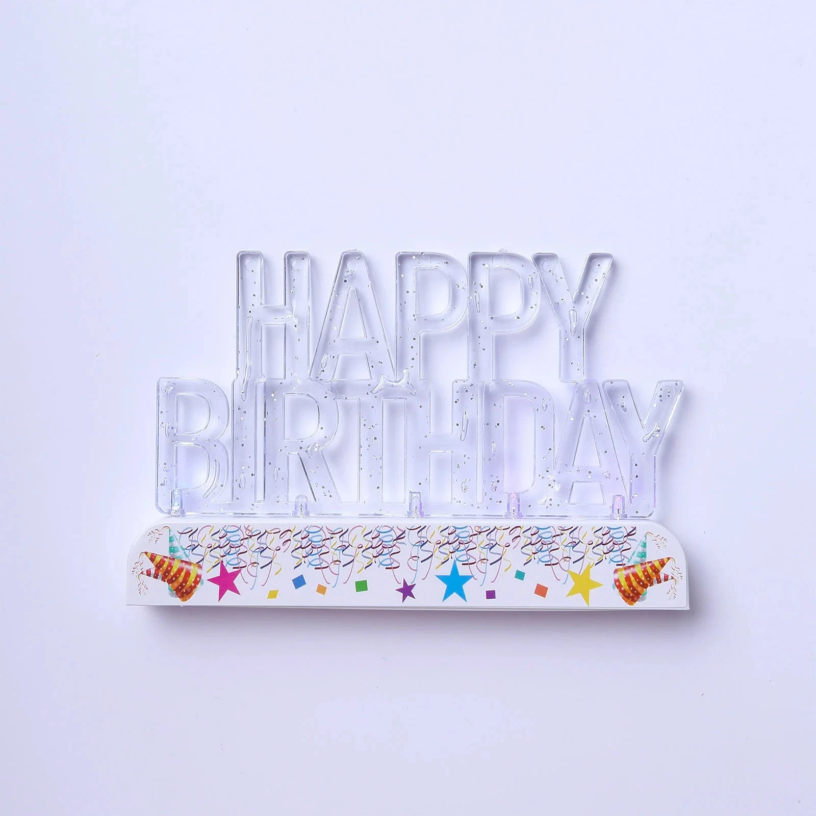 5" X 3" Clear Acrylic Happy Birthday Led Cake Topper Party Events ...