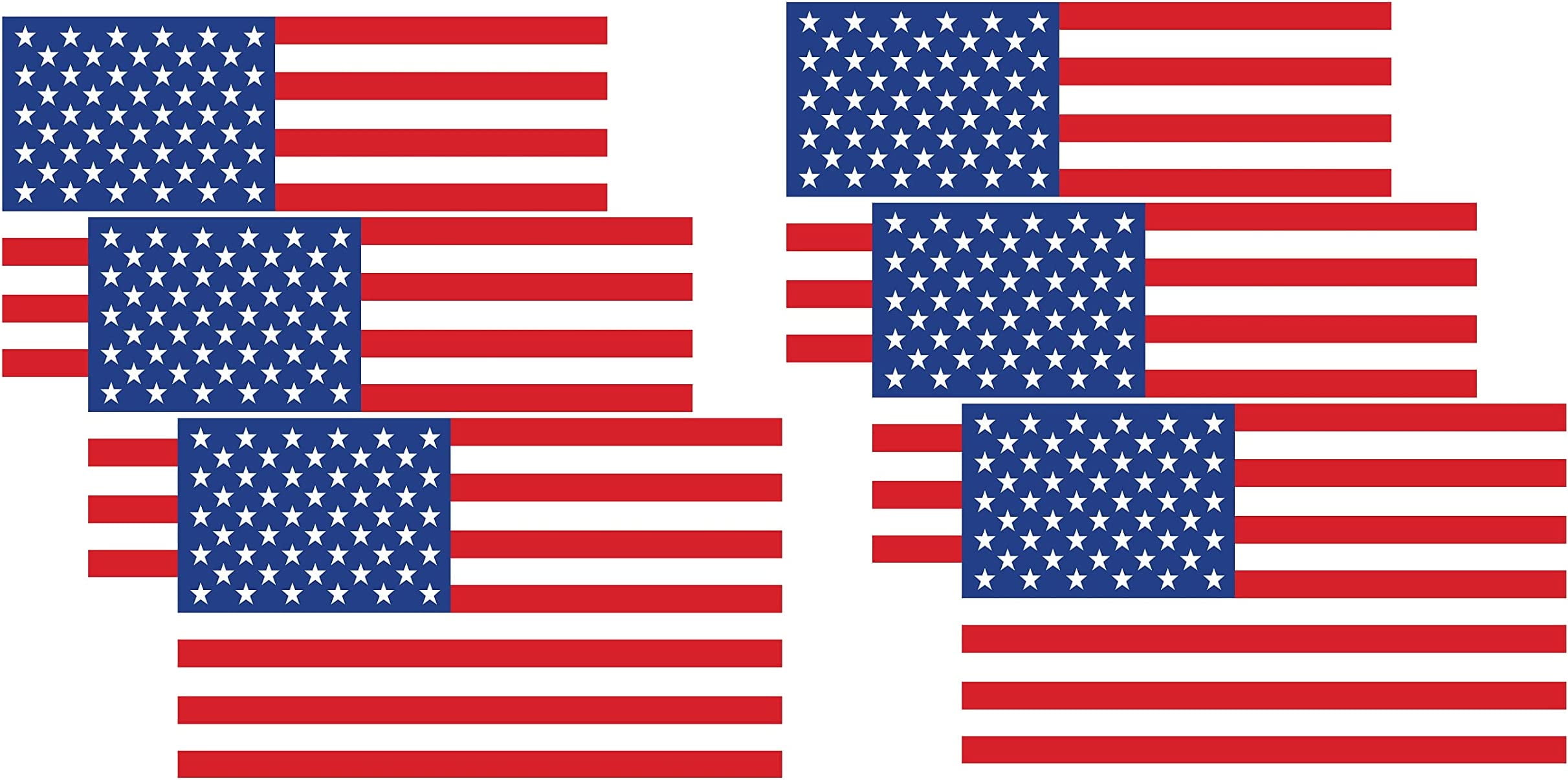 5 X 3 inch American US Flag Stickers - Patriotic Stars Reflective ...