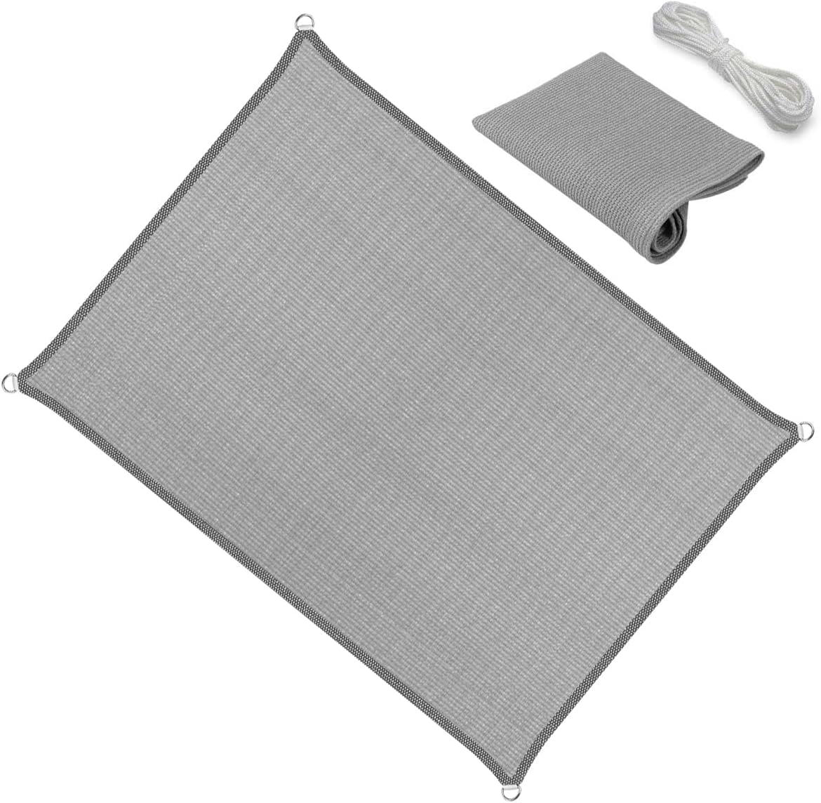 5 X 7 Gray Sun Shade Sail Straight Edge Canopy Awning Pergola Cover for ...