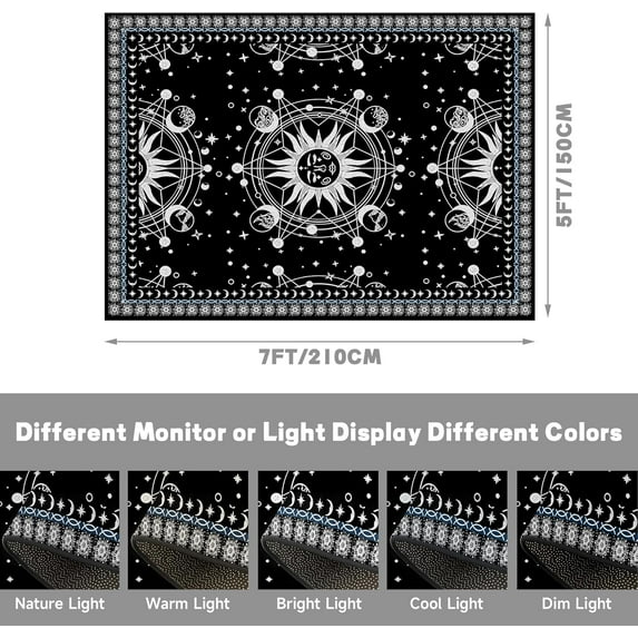 5' X 7' Sun and Moon Rug Boho Celestial Area Rugs for Bedroom Dorm ...