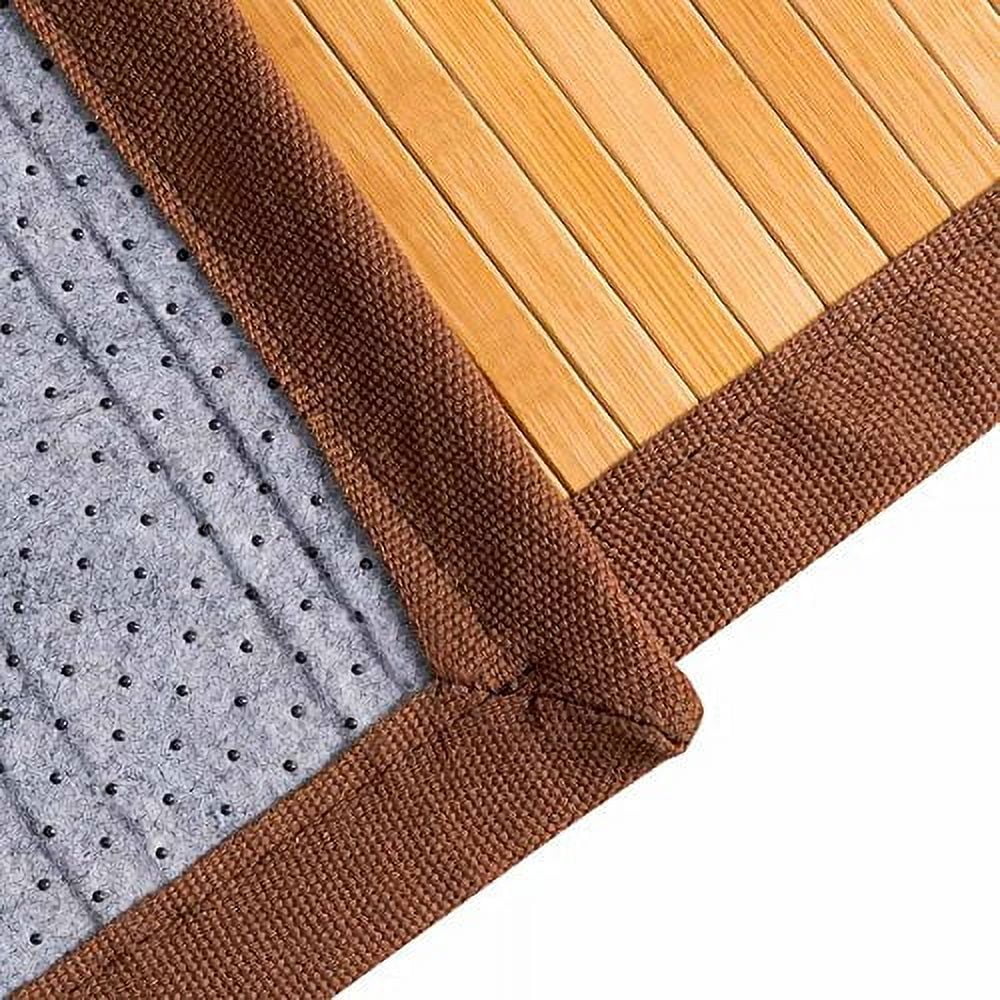 5' X 8' Floor Carpet, Bamboo Area Rug Floor Carpet Natural Bamboo Non ...