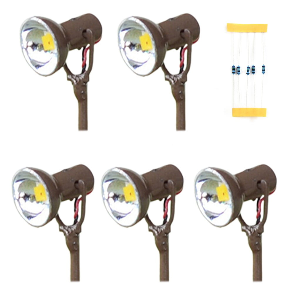 5 x HO Scale LED Spotlight Model Limelight Projector Street Lamp Post ...