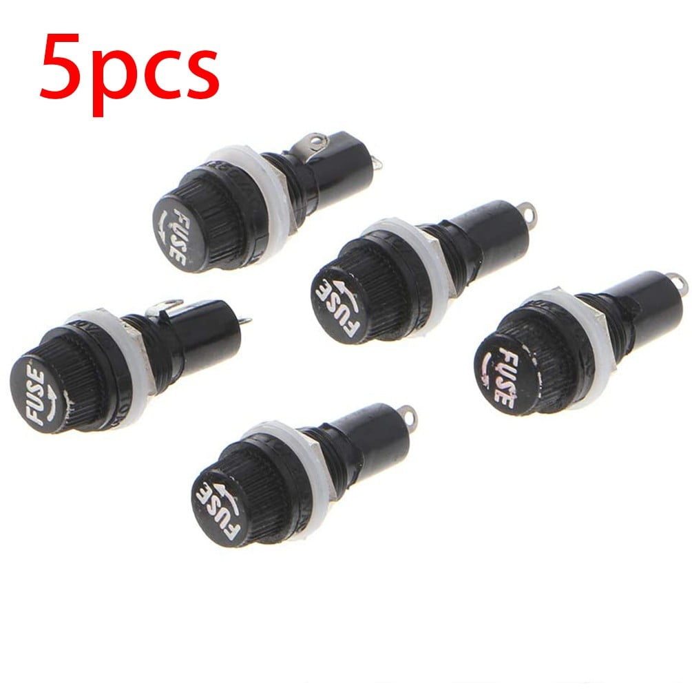 5 x Panel Mount Chassis Fuse Holder for 5x20mm Glass Fuses 10A 250V ...
