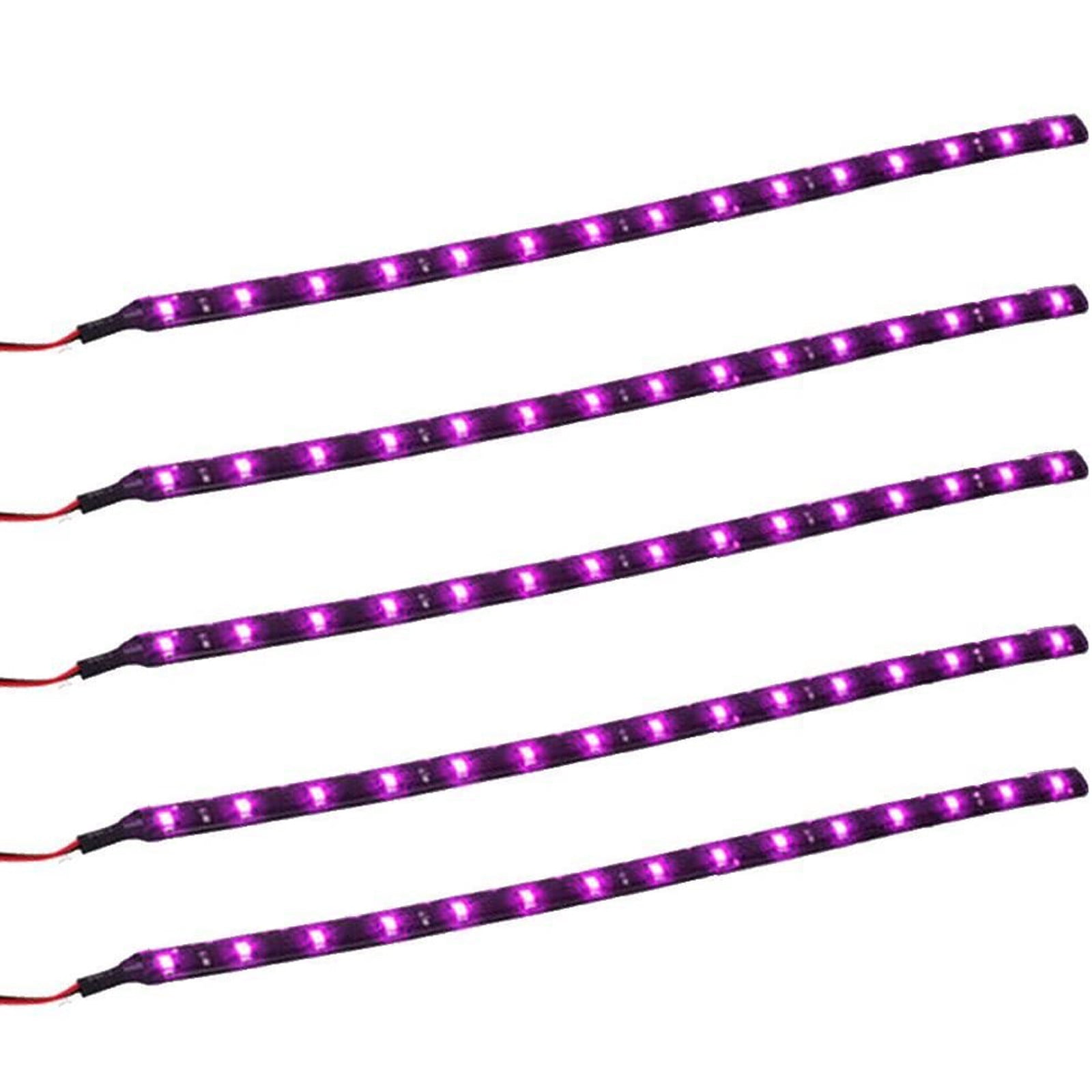 5 X Purple 12V Flexible Waterproof Underbody Light Strip 15 LED 30cm ...
