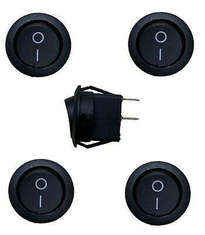 5 X ROCKER SWITCHES 12V ROUND 2 PIN ON OFF 12 VOLT CAR SNAP IN SWITCH ...