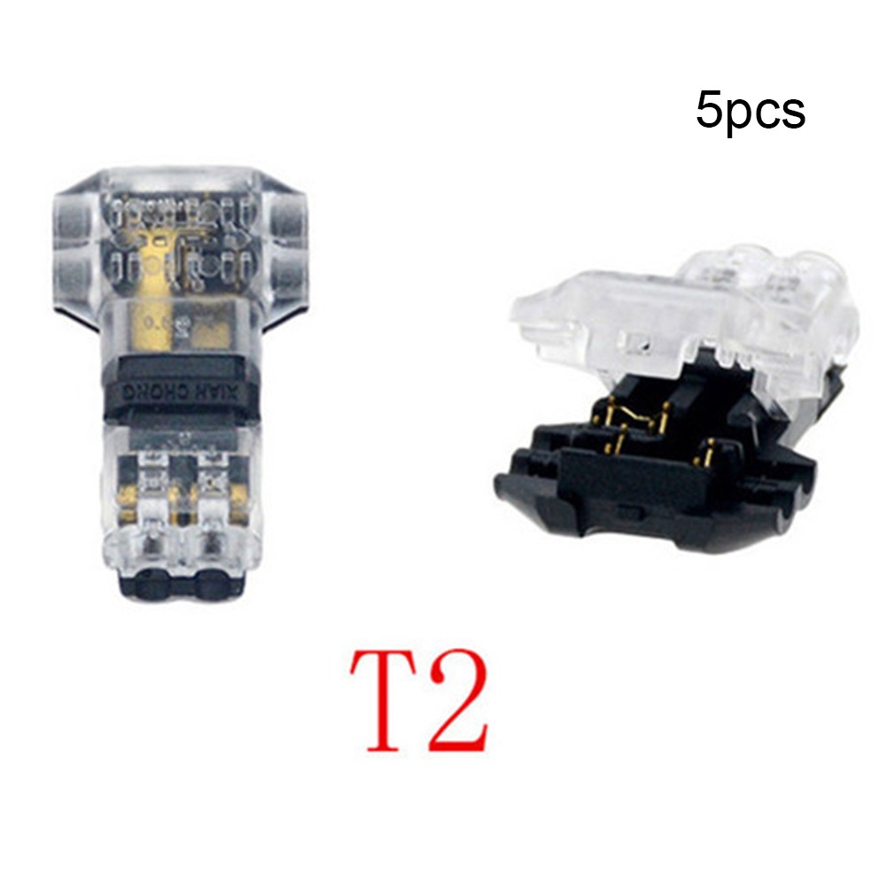5 X Spring Wire Connectors Electrical Terminal Block Connector 2 Port ...