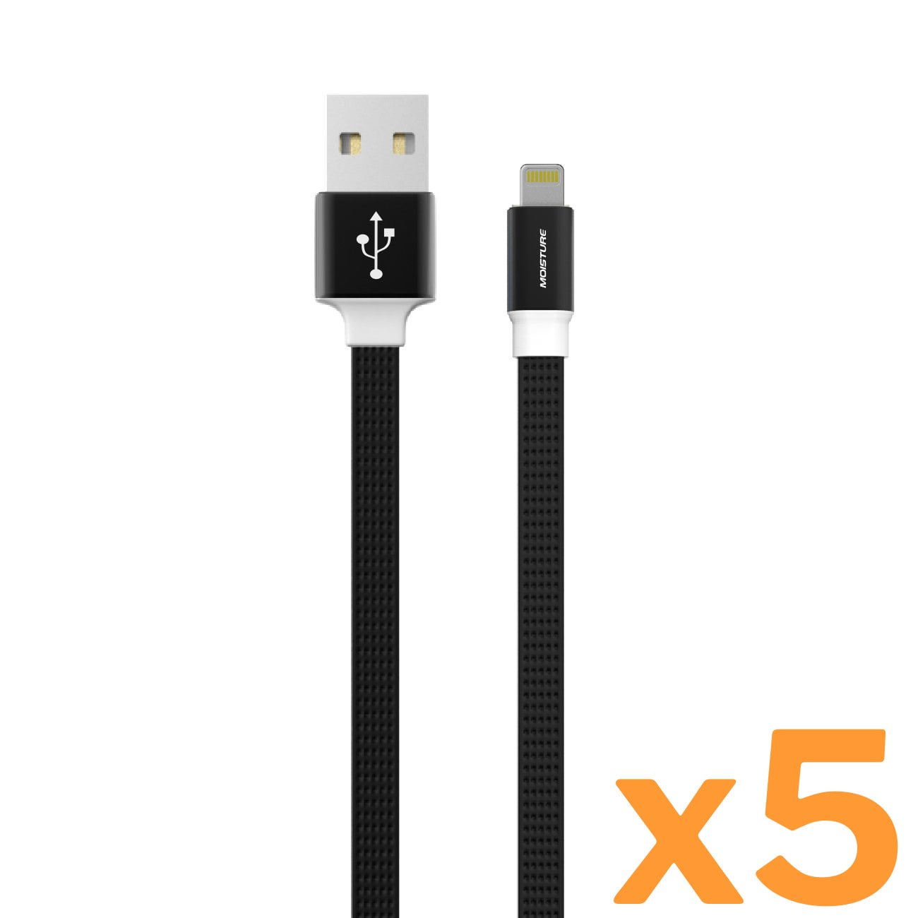 5 X Universal High Speed Steel 8 Pin Data Cable In Black 5-pack ...