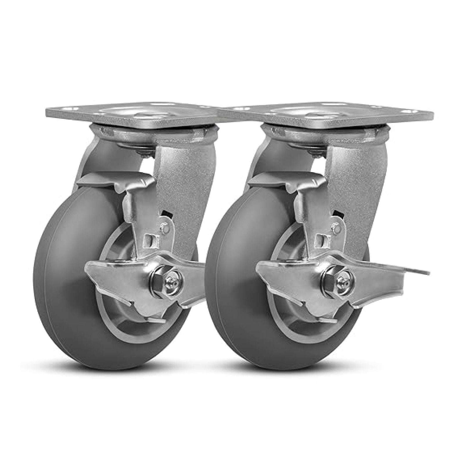 5"X2" Heavy Duty Casters,Crowned Thermoplastic Rubber Caster Wheels ...