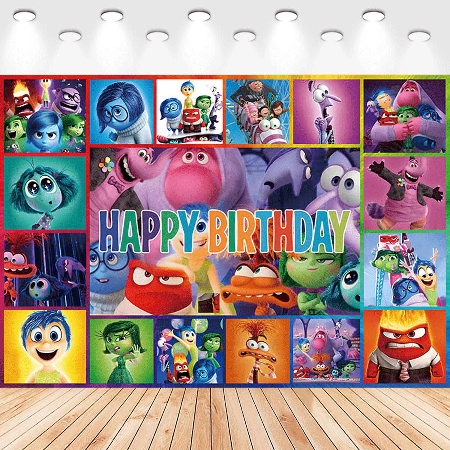 5 X3ft Inside Out Cartoon Birthday Party Decorations Supplies, Masks ...