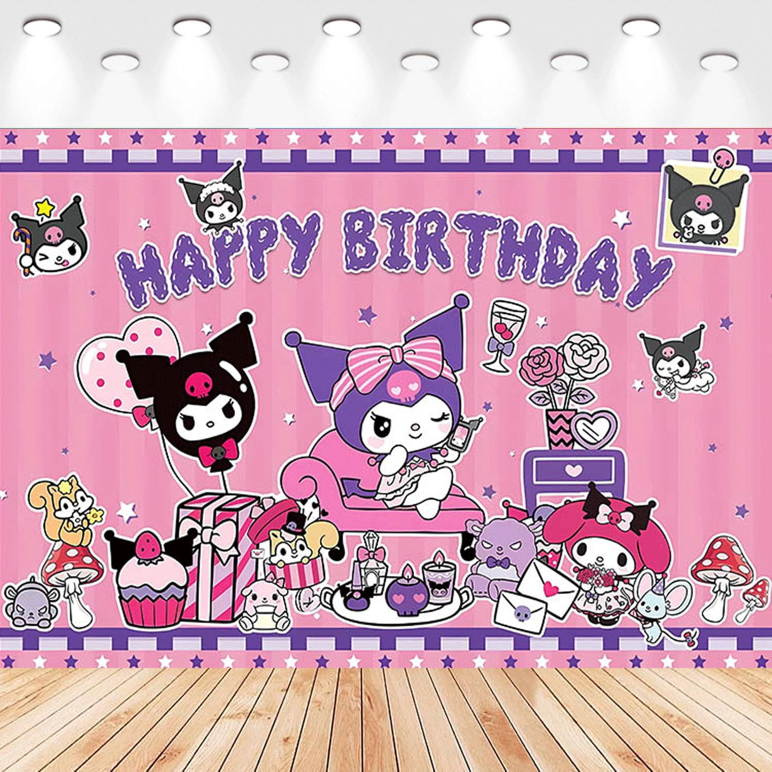 5 X3ft Kuromi Cartoon Birthday Party Decorations Supplies, Masks Party ...