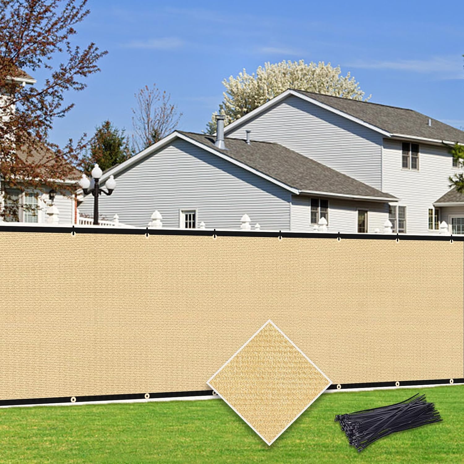 5'X50' Privacy Screen Fence 90% Blockage Heavy Duty Protective Covering ...
