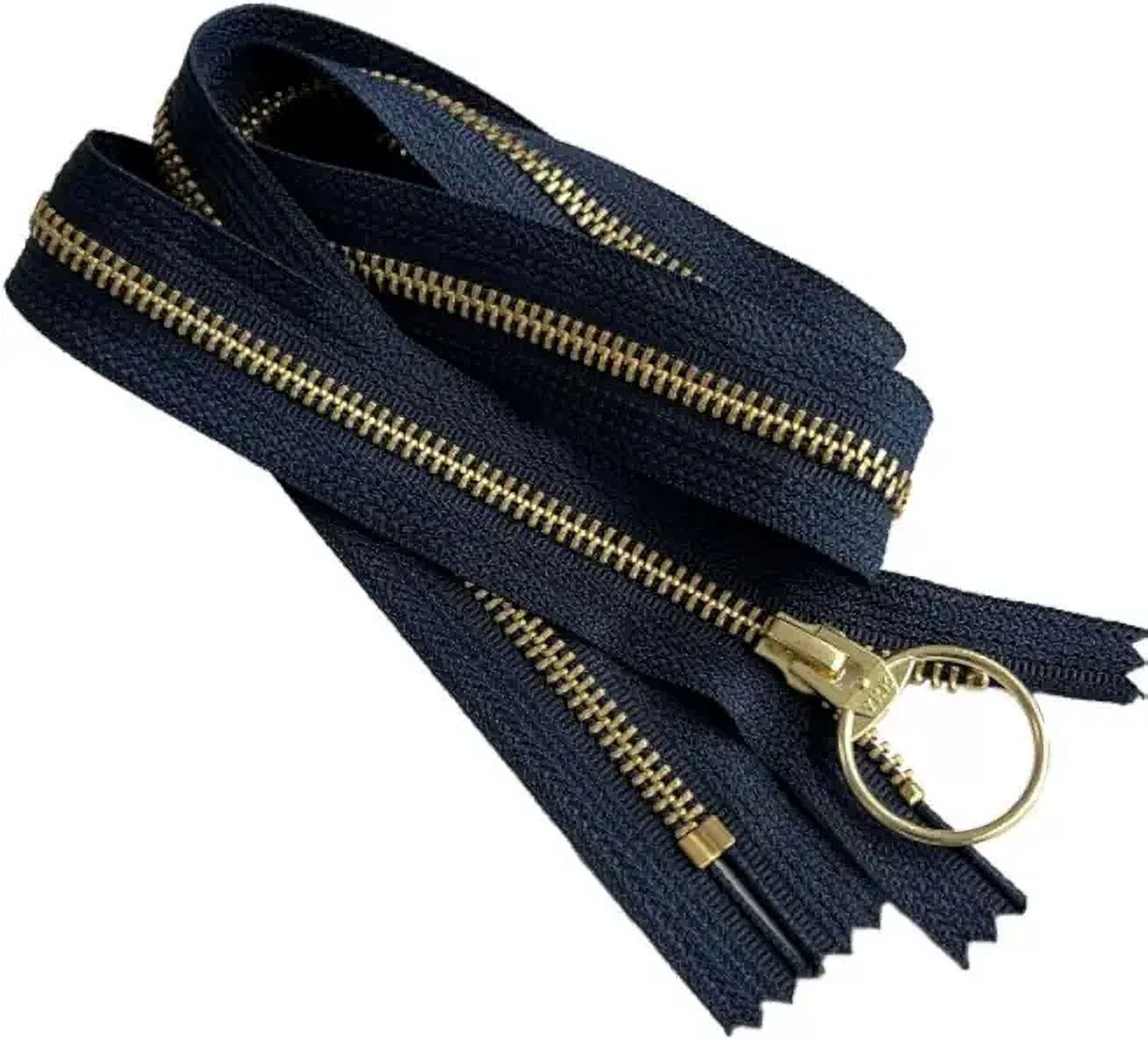 #5 YKK Brass Donut Pull Medium Weight Closed End Zipper - Tape Color ...