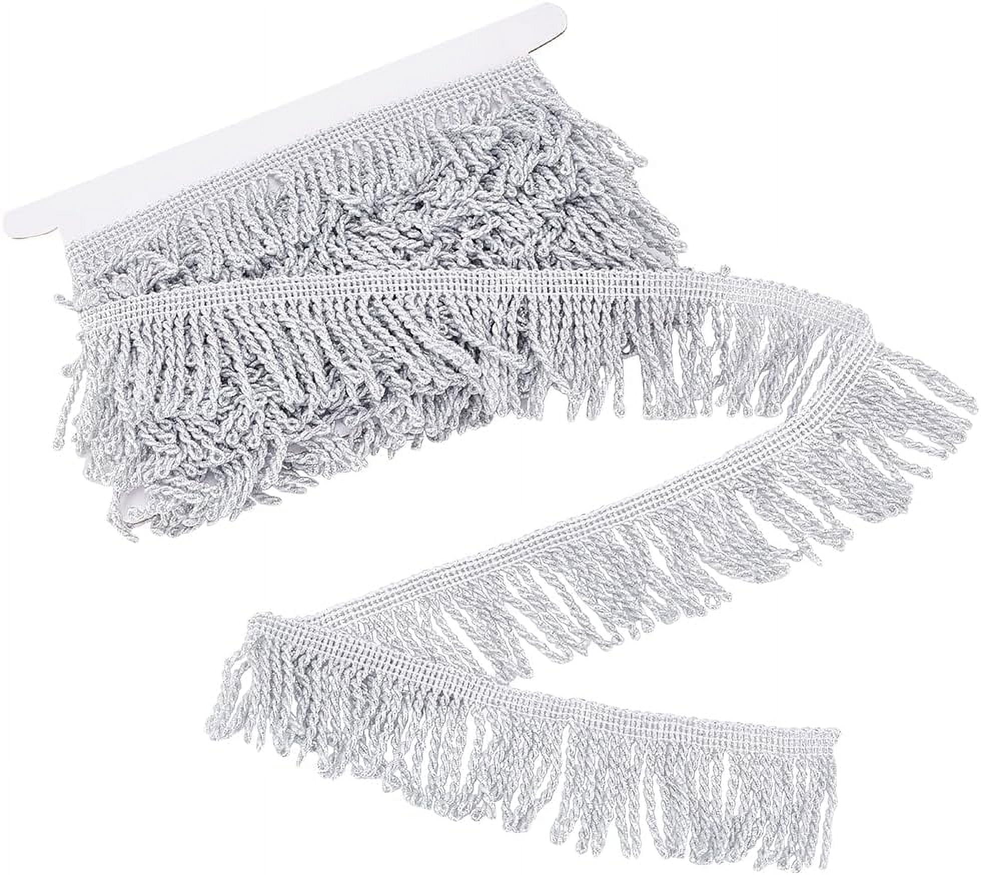 5 Yard/ 4.6m Tassel Fringe Trim Bullion Fringe Trim Silver Fabric Trim ...
