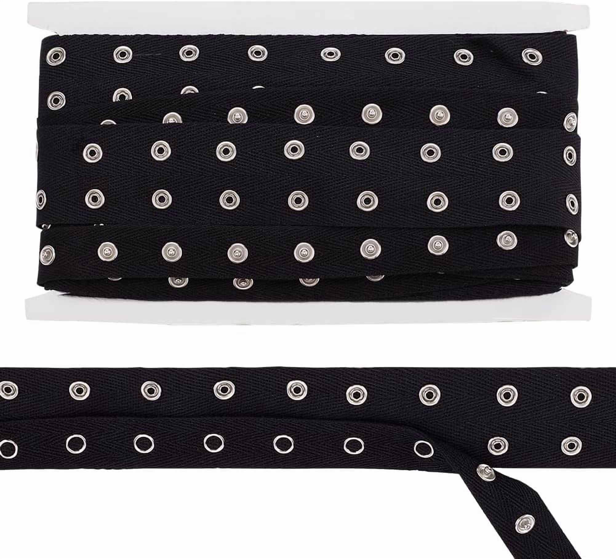 5 Yard Black Sewing Snap Tape Trim 1.45inch Wide Adjustable Press Round ...