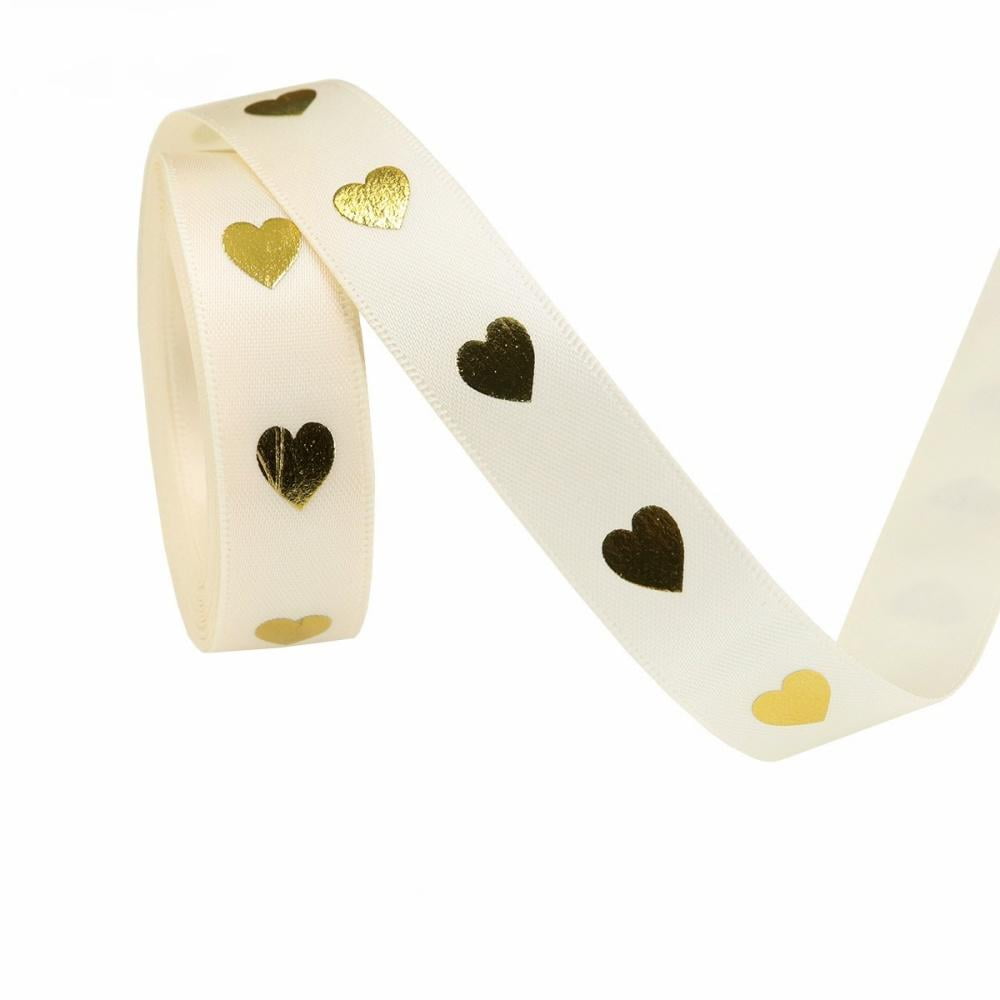 5 Yard Hot Stamping Love Heart Ribbon DIY Bowknot Flower Cake Packaging ...