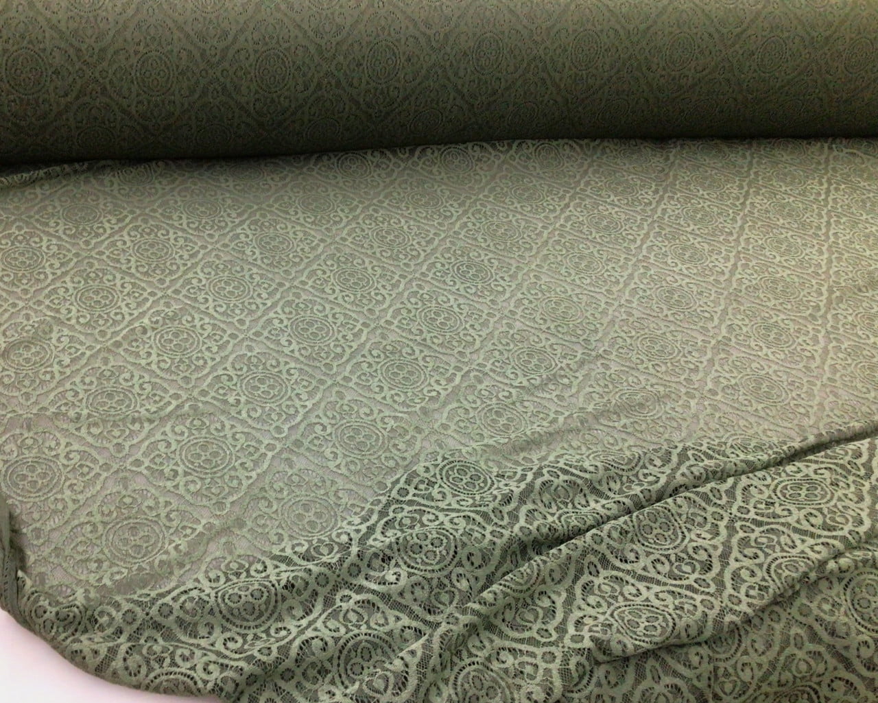 5 Yard Lot Embroidered Stretch Lace Apparel Fabric Sheer Diamond Sage Green YY112 - Walmart.com