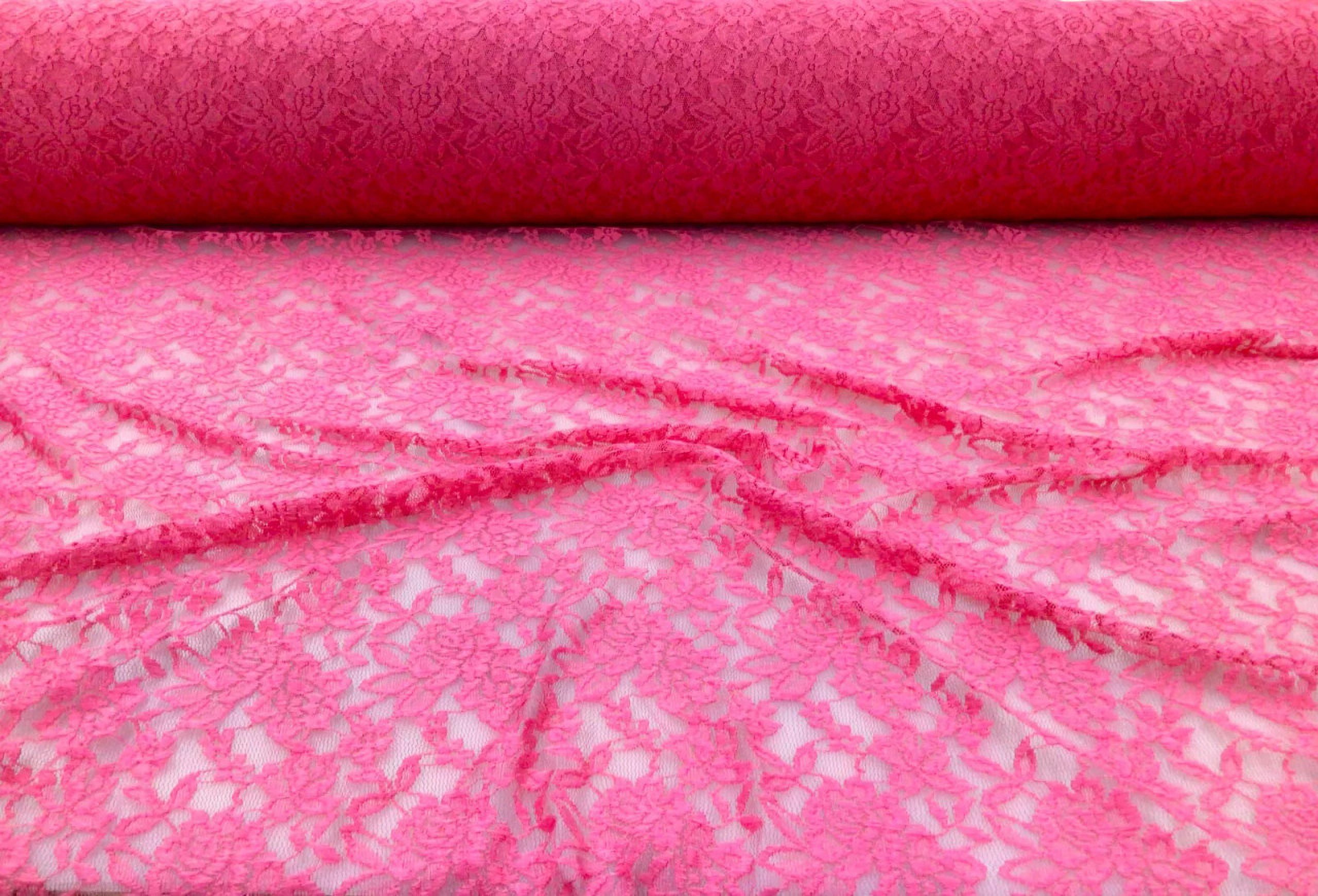 5 Yard Lot Embroidered Stretch Lace Apparel Fabric Sheer Floral Persian ...