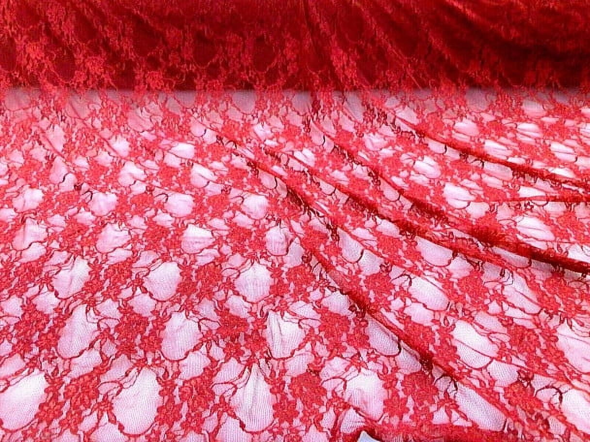 5 Yard Lot Embroidered Stretch Lace Apparel Fabric Sheer Metallic ...