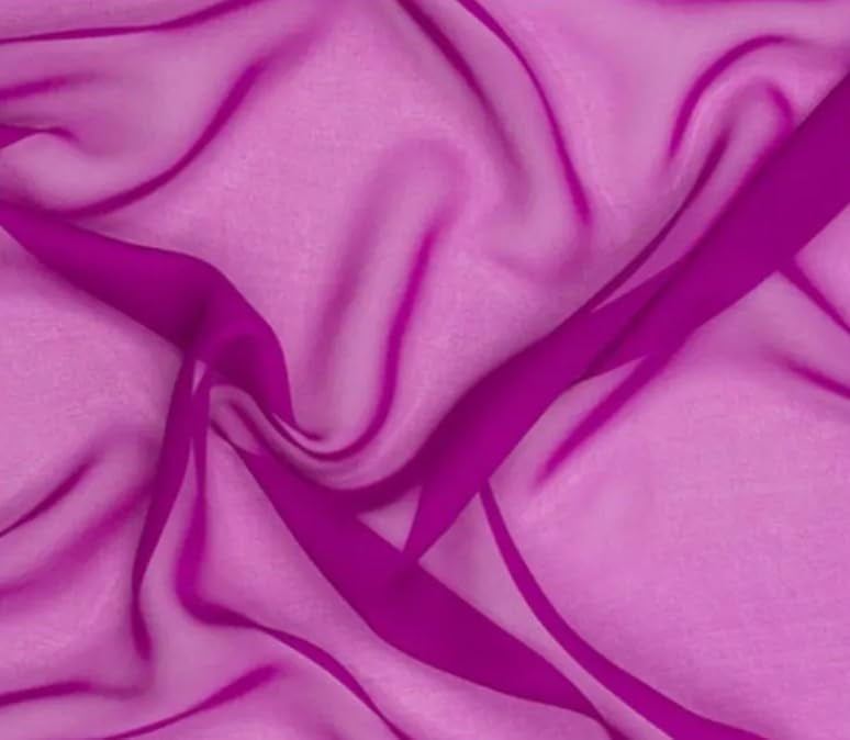 5 Yard (Magenta) Matte Chiffon Fabric by the yard, sheer soft fabric ...