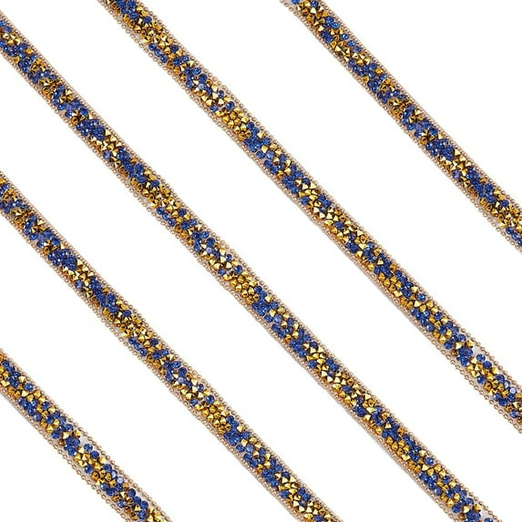 5 Yards 0.39in Navy Blue Rhinestone Ribbon Self Adhesive Rhinestone ...