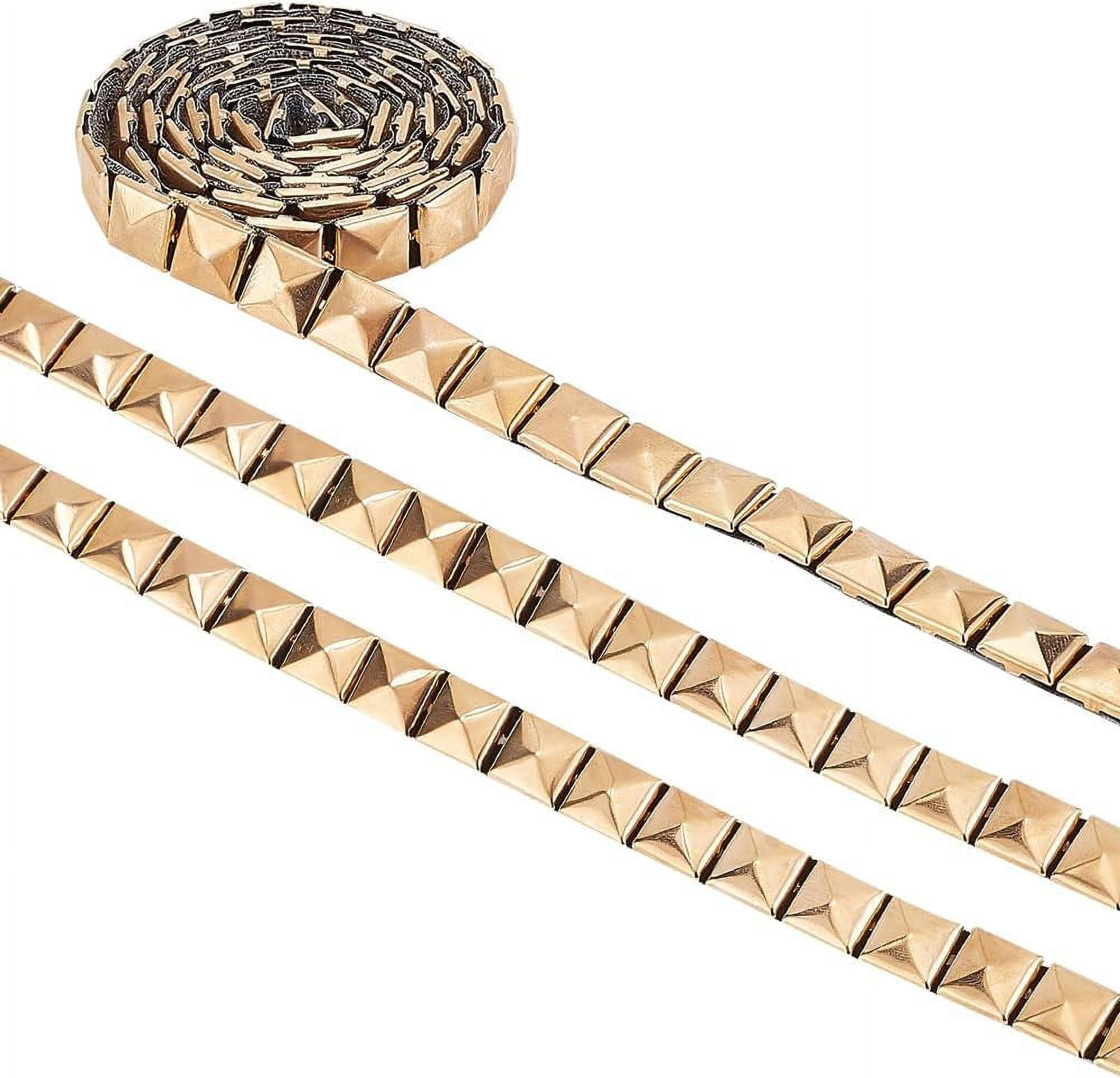 5 Yards 10mm Hot Fix Nailhead Trim Stainless Steel Square Rivet Studed ...