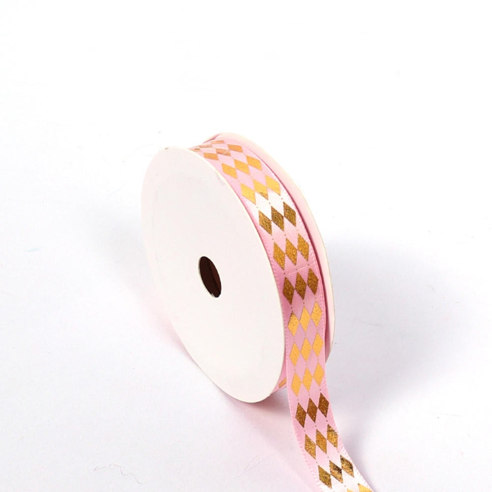 5 Yards 15mm Gold Embossed Bownot Ribbon Diamond Shaped Ribbon Birthday ...