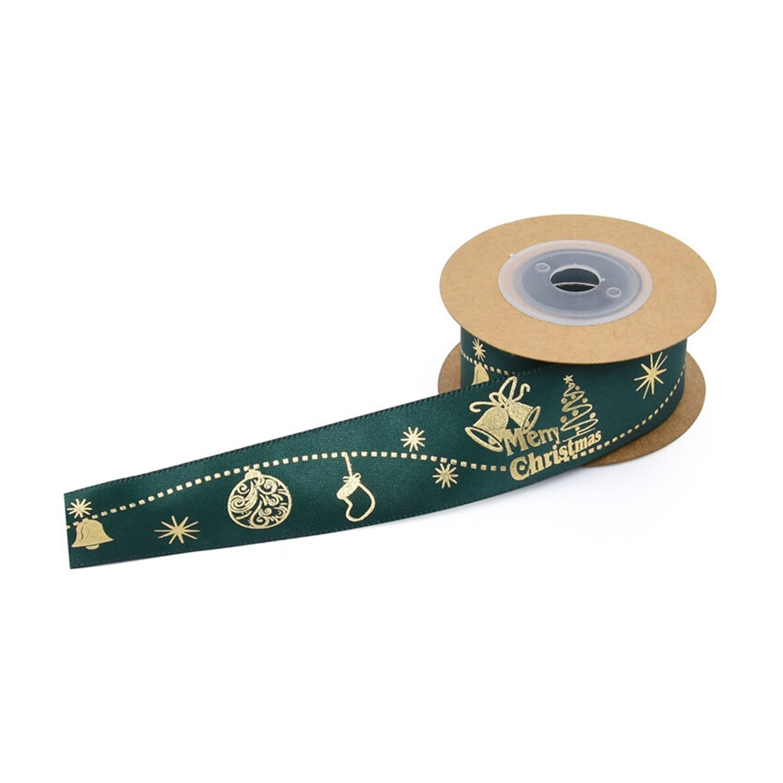 5 Yards 2.5cm Bell deer Stamping Ribbon Gift Wrapping for Xmas Wedding ...