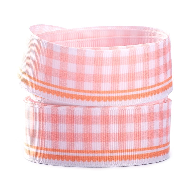 5 Yards 25mm/38mm/75mm Flowers Grid Printed Grosgrain Ribbon for ...
