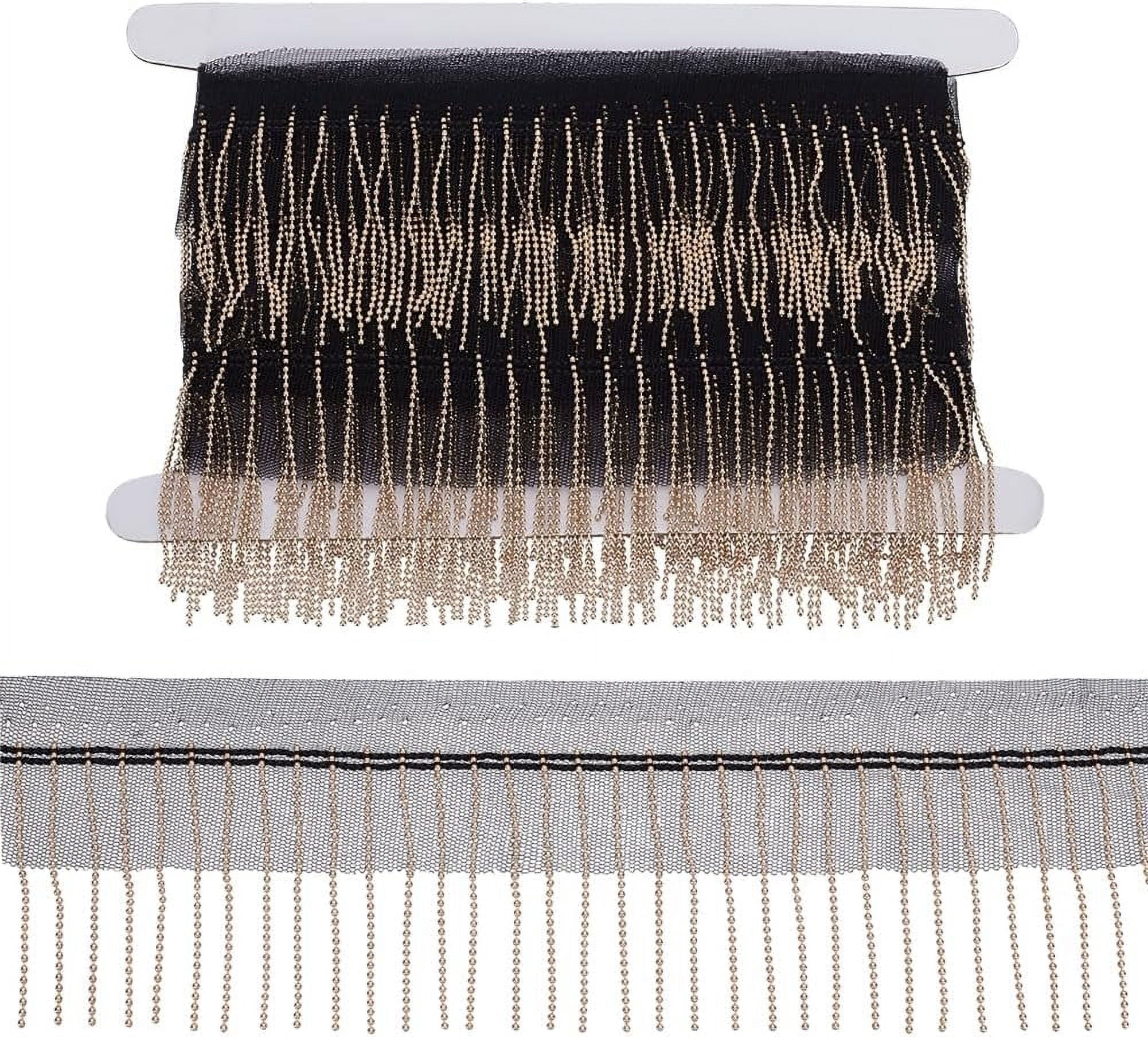 5 Yards Black Fringe Trim Sewing Beaded Tassel Chain 2-3/4inch Wide ...