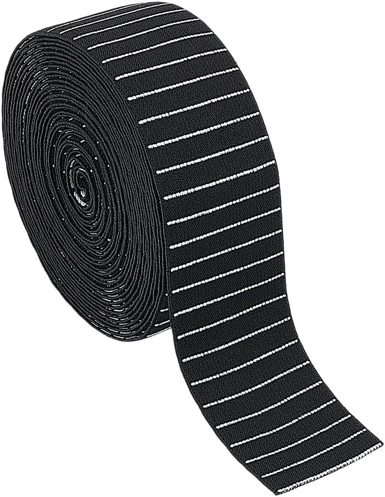 5 Yards Black Nylon Flat Elastic Band 1.5Inch Wide Stretchy Webbing ...