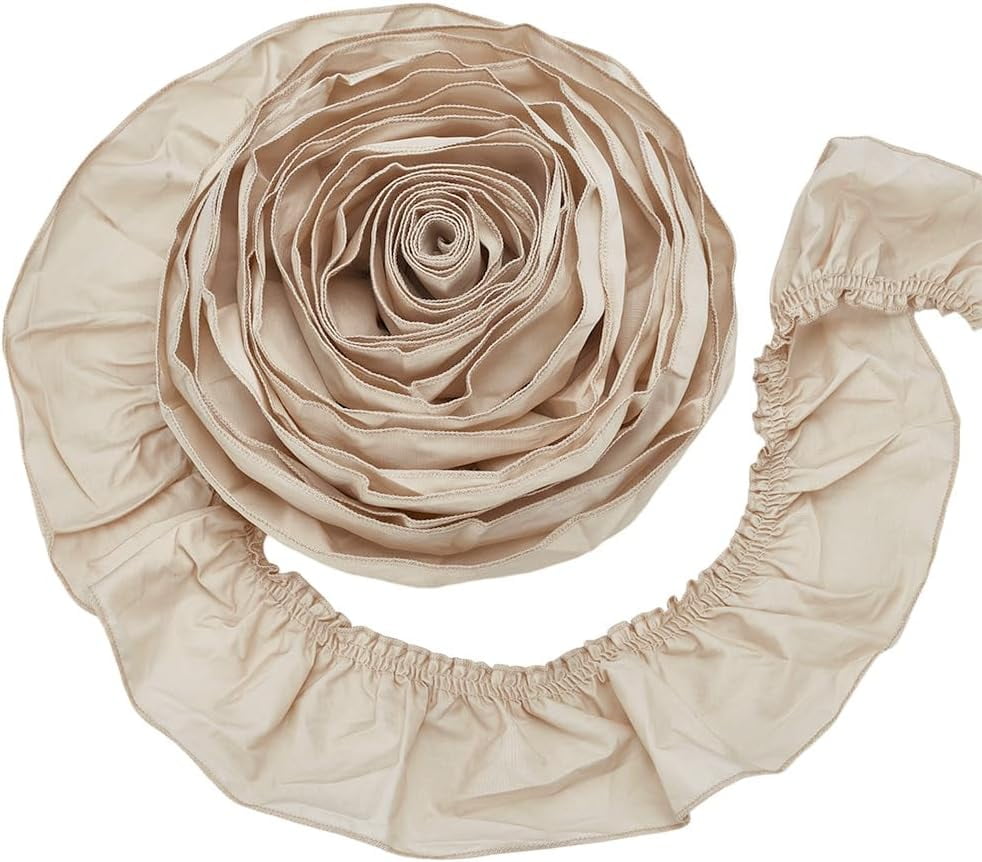 5 Yards Burlywood Cotton Pleated Ribbon 3-1/2 inch Wide Ruffled Wave ...