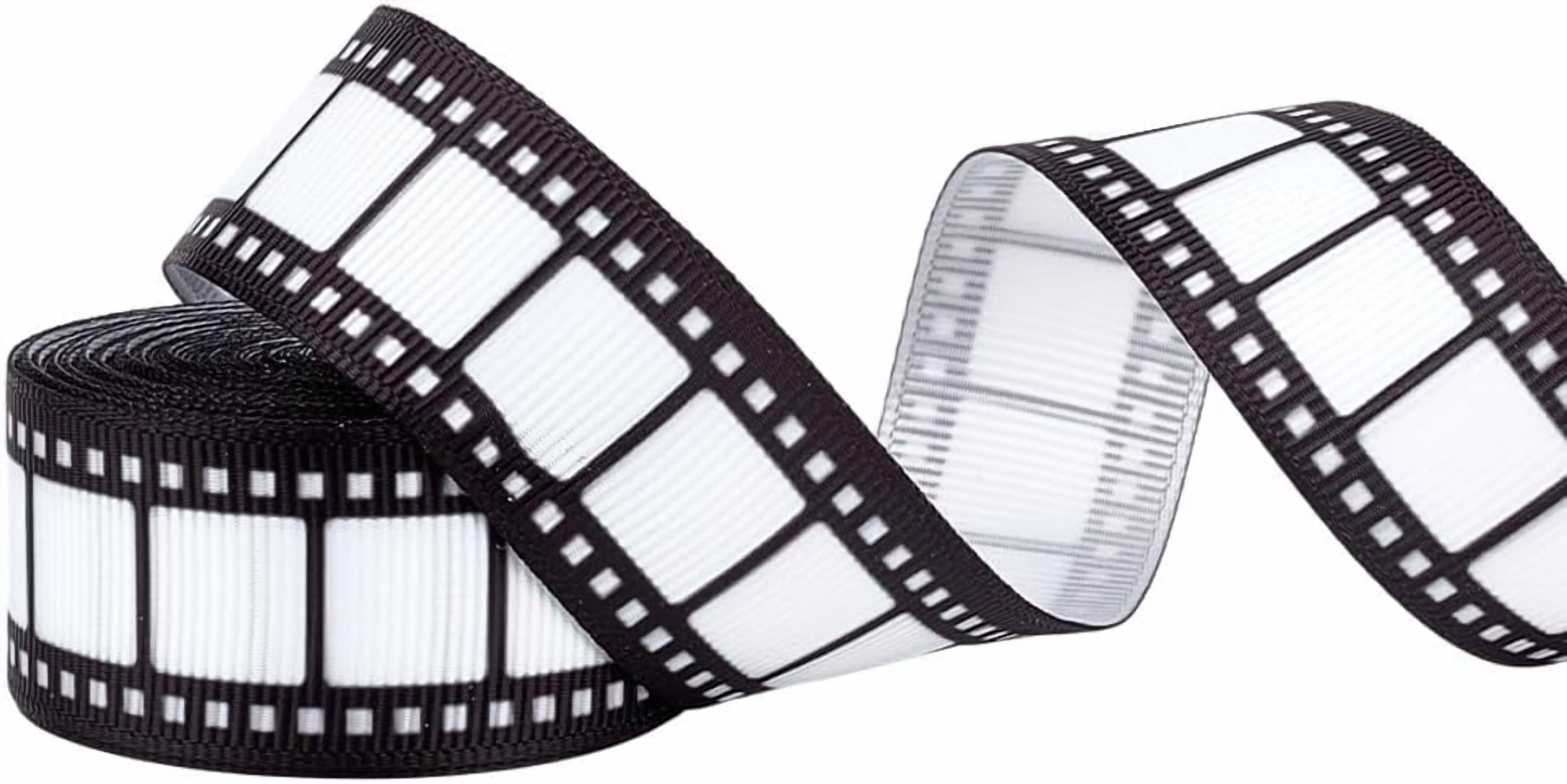 5 Yards Filmstrip Ribbon Movie Film Reel Ribbon 0.87 Inch Black and ...