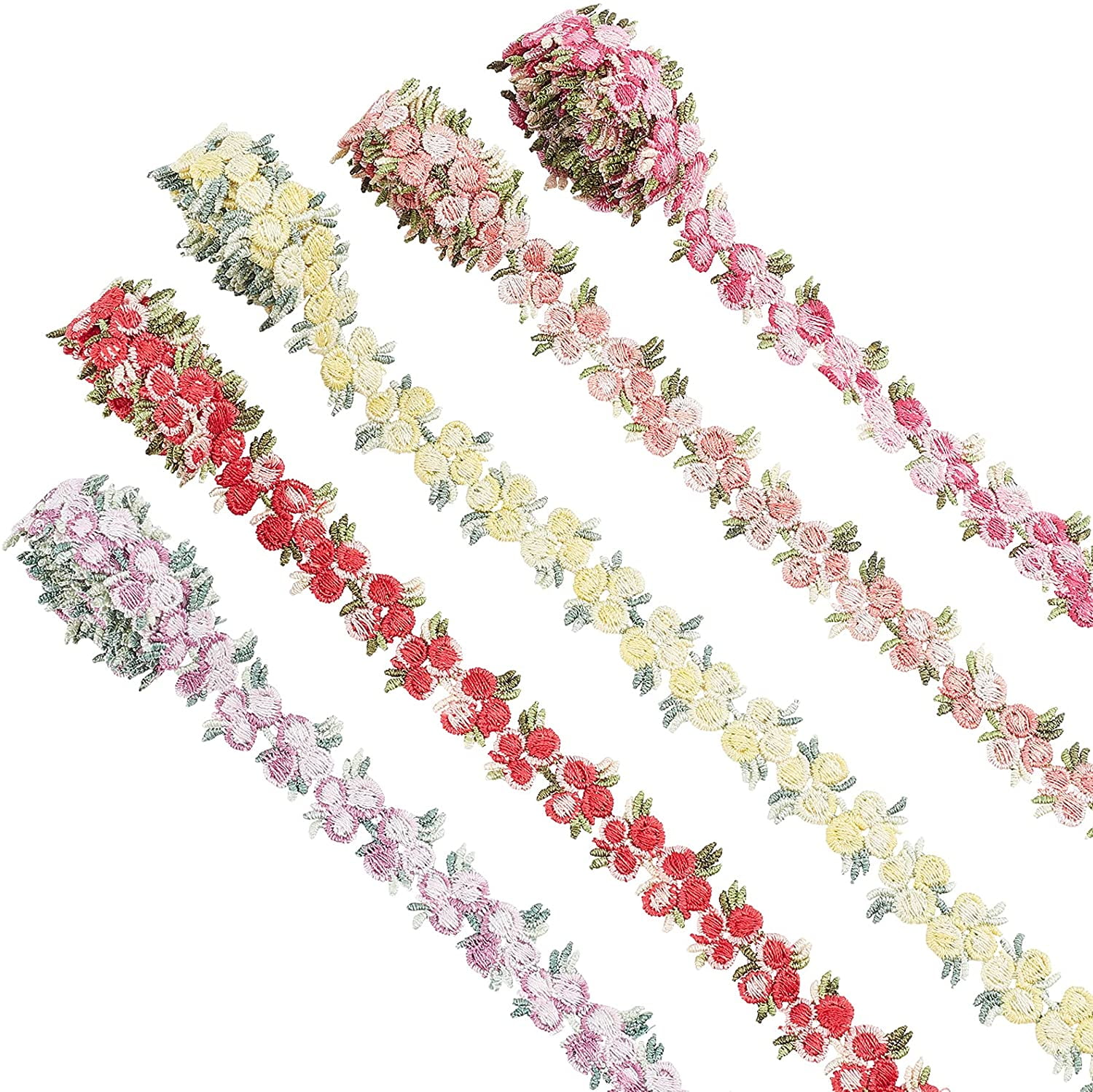 5 Yards Floral Lace Trim 20mm/0.78" Rose Flower Ribbon Decorating ...