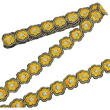 5.5Yards Jacquard Ribbon Trim 2 inch Wide Vintage Floral Embroidery ...