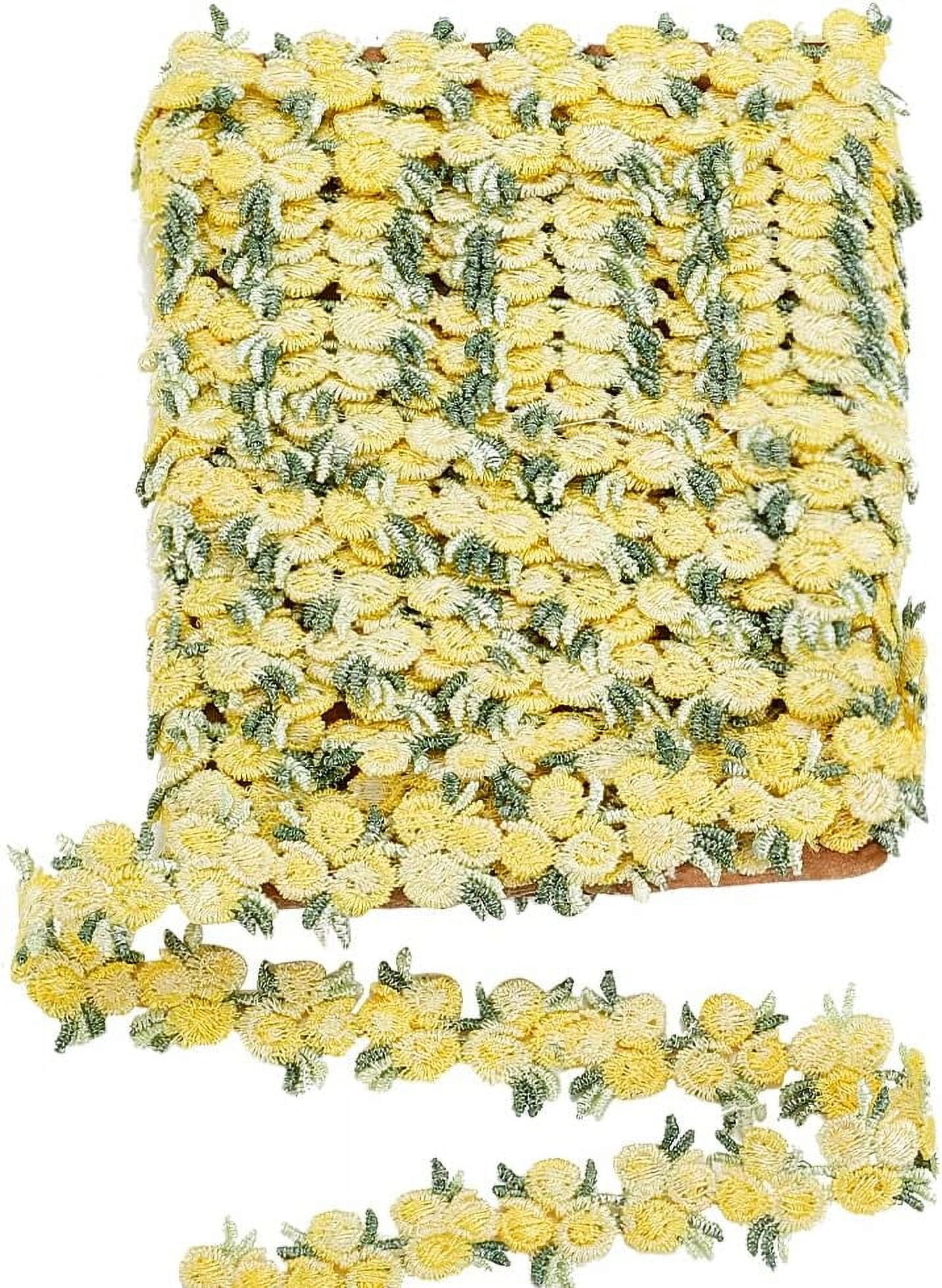 5 Yards Flower Lace Ribbon Yellow Floral Lace Trim 20mm Decorating Lace ...