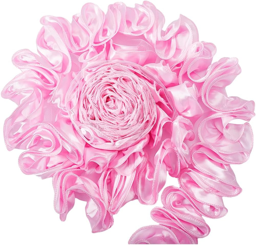 5 Yards Gathered Satin Lace Ruffle Ribbon 3D Pleated Chiffon Edge Trim ...