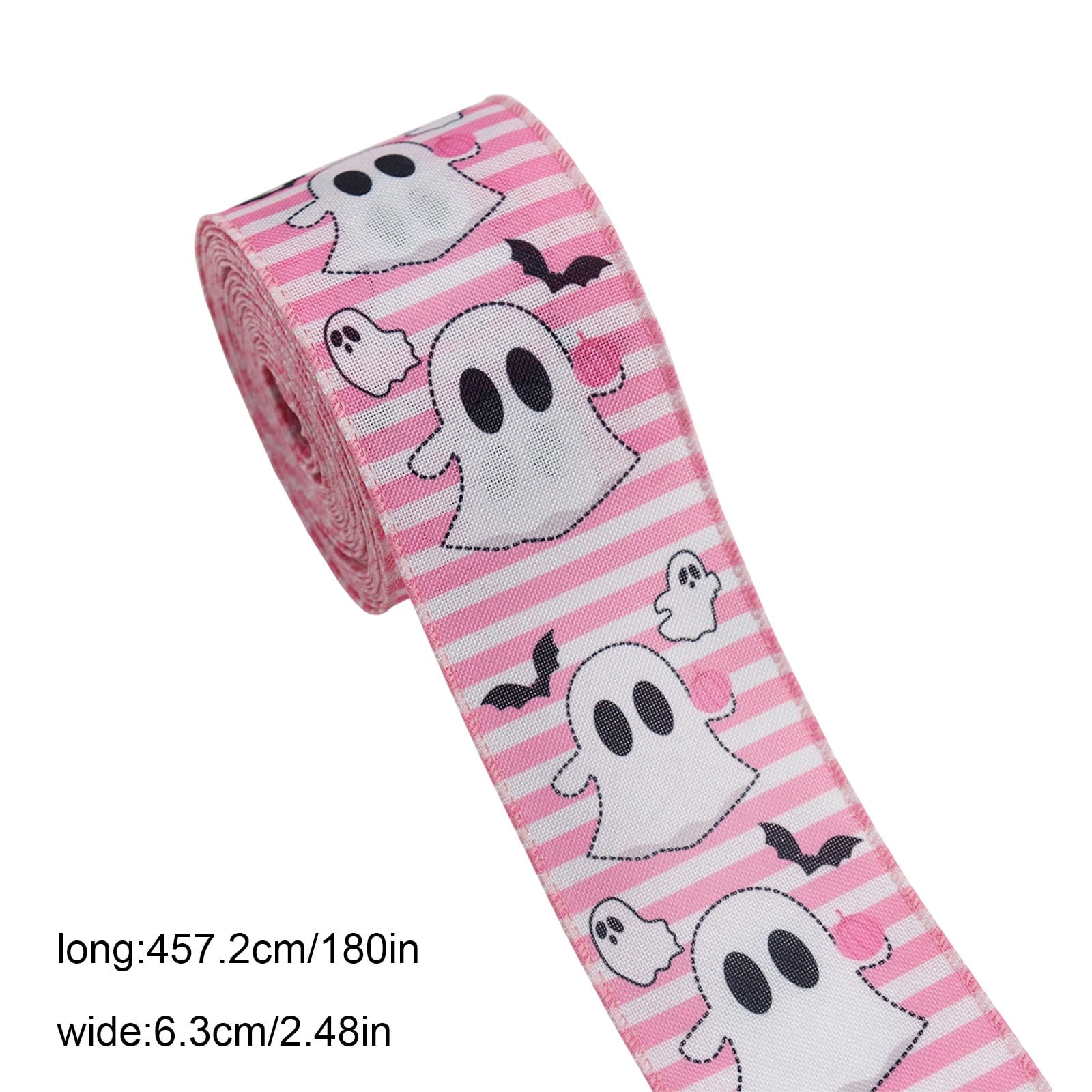 5 Yards Halloween Ghost Bats Ribbon, Faux Linen Craft Tape, Spooky Gift ...