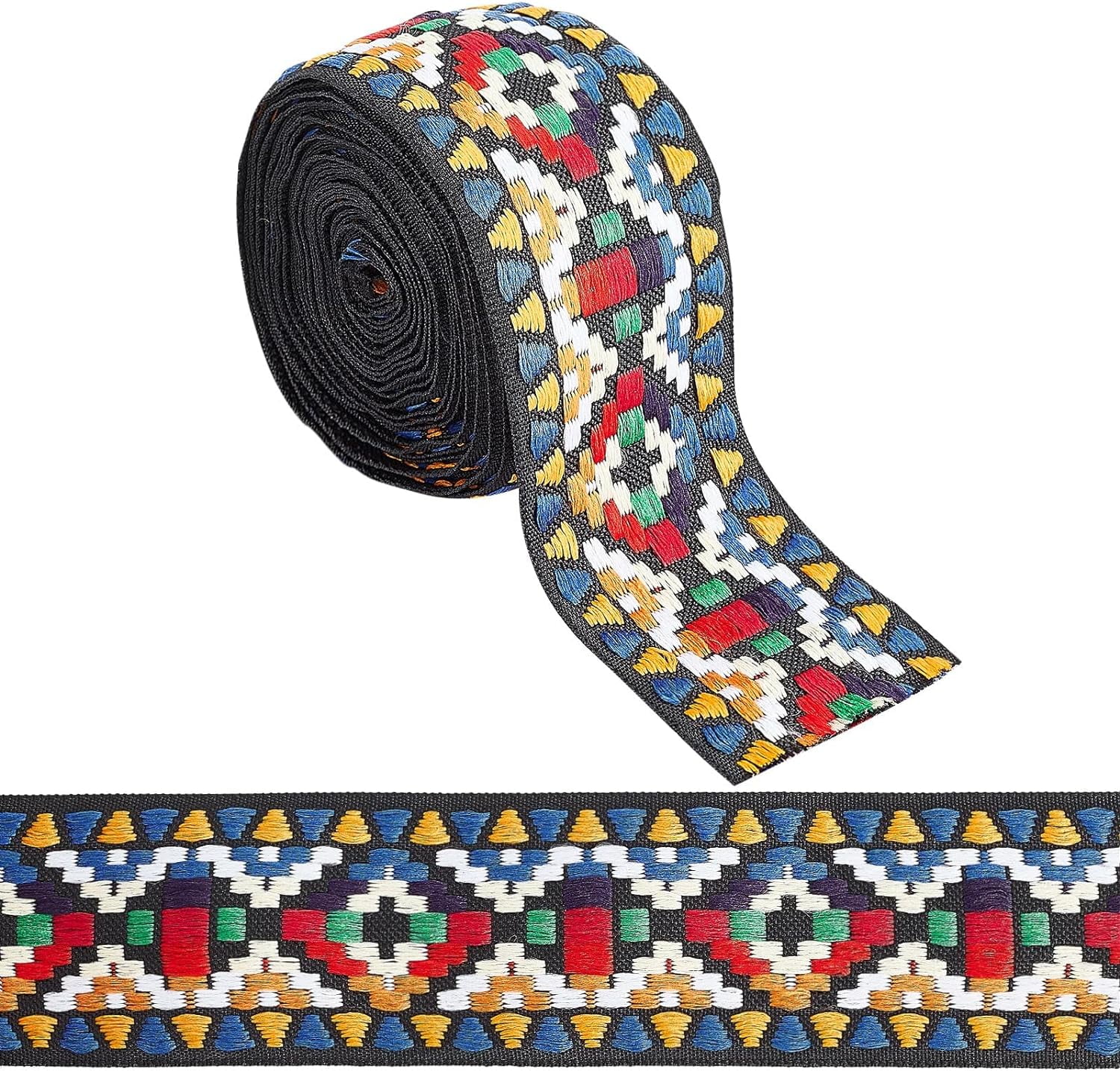 5 Yards Jacquard Ribbon Ethnic Style Embroidery Ribbons 2 inch Single ...