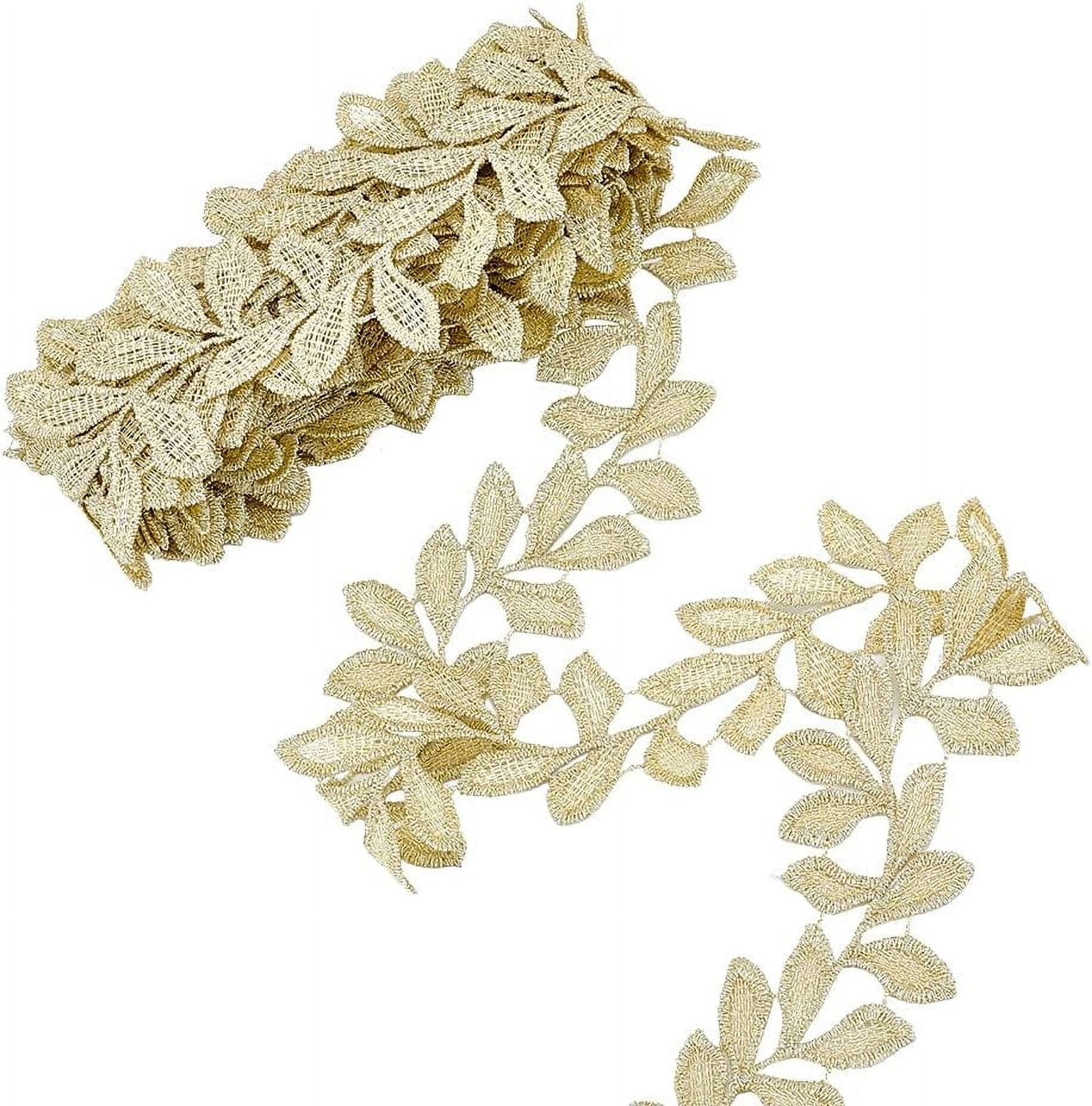 5 Yards Leaf Lace Trim Europe Leaf Pattern Inelastic Embroidery Ribbon ...