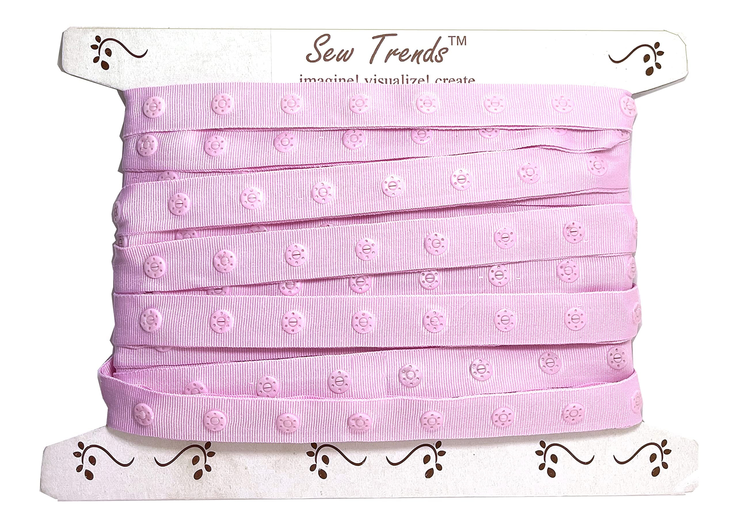 5 Yards Plastic Snap Button Polyester Tape Ribbon Hook & Eye Zipper ...