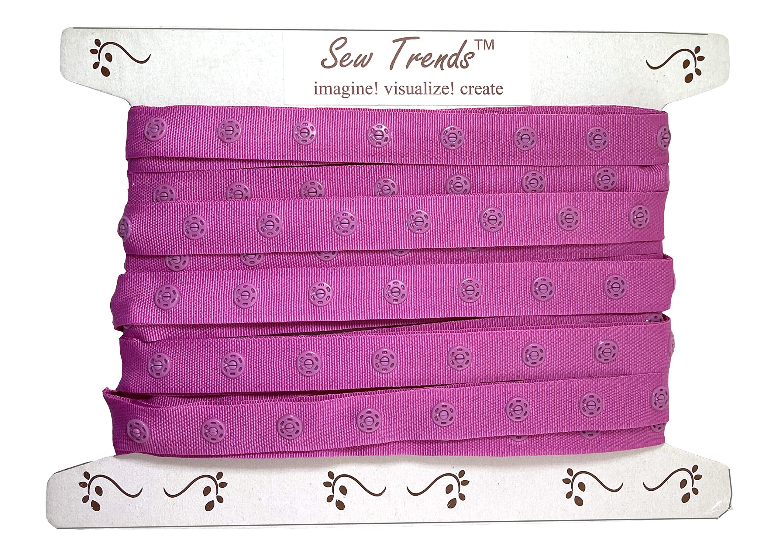 5 Yards Plastic Snap Button Polyester Tape Ribbon Hook & Eye Zipper ...