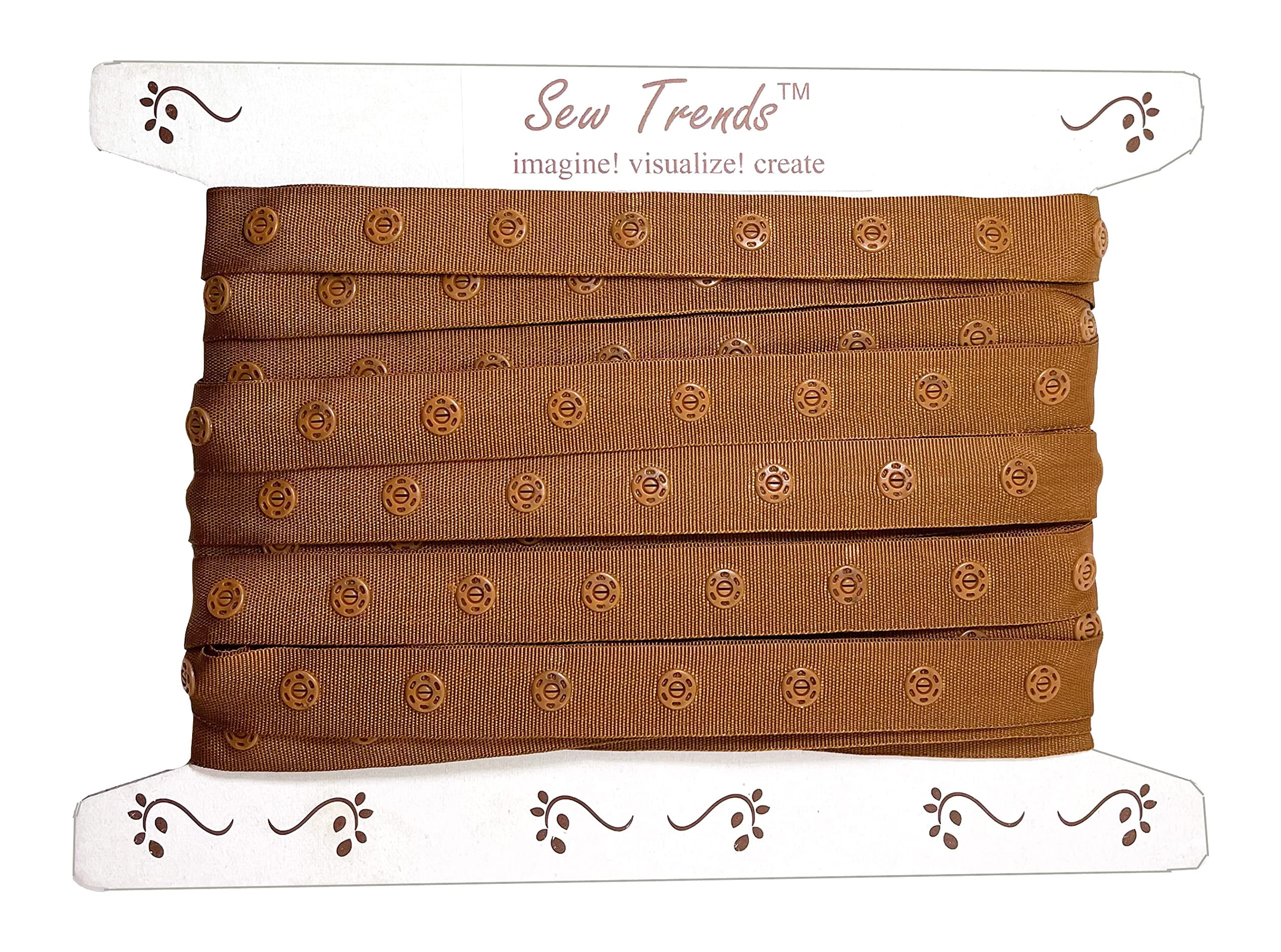 5 Yards Plastic Snap Button Polyester Tape Ribbon Hook & Eye Zipper ...