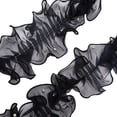5 Yards Pleated Organza Ribbon Ruffled Ribbon with Plastic Beads ...