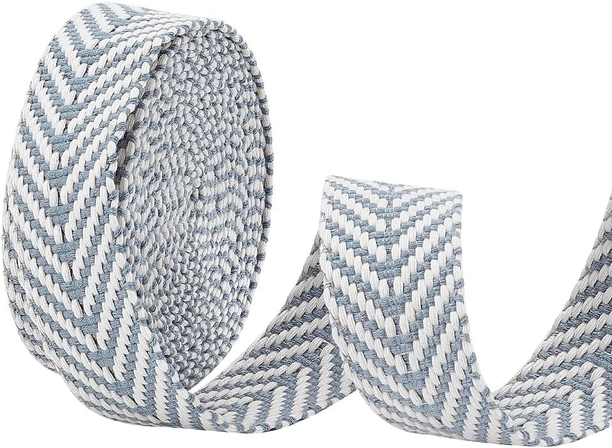 5 Yards Polycotton Webbing 1-1/2 inch/38mm Wide Light Blue Jacquard ...