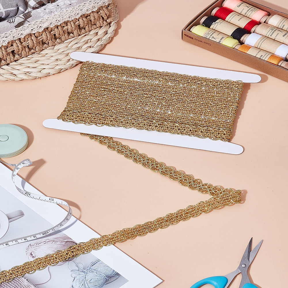 5 Yards Polyester Floral Lace Trim Lace Ribbon Goldenrod Sewing Craft ...