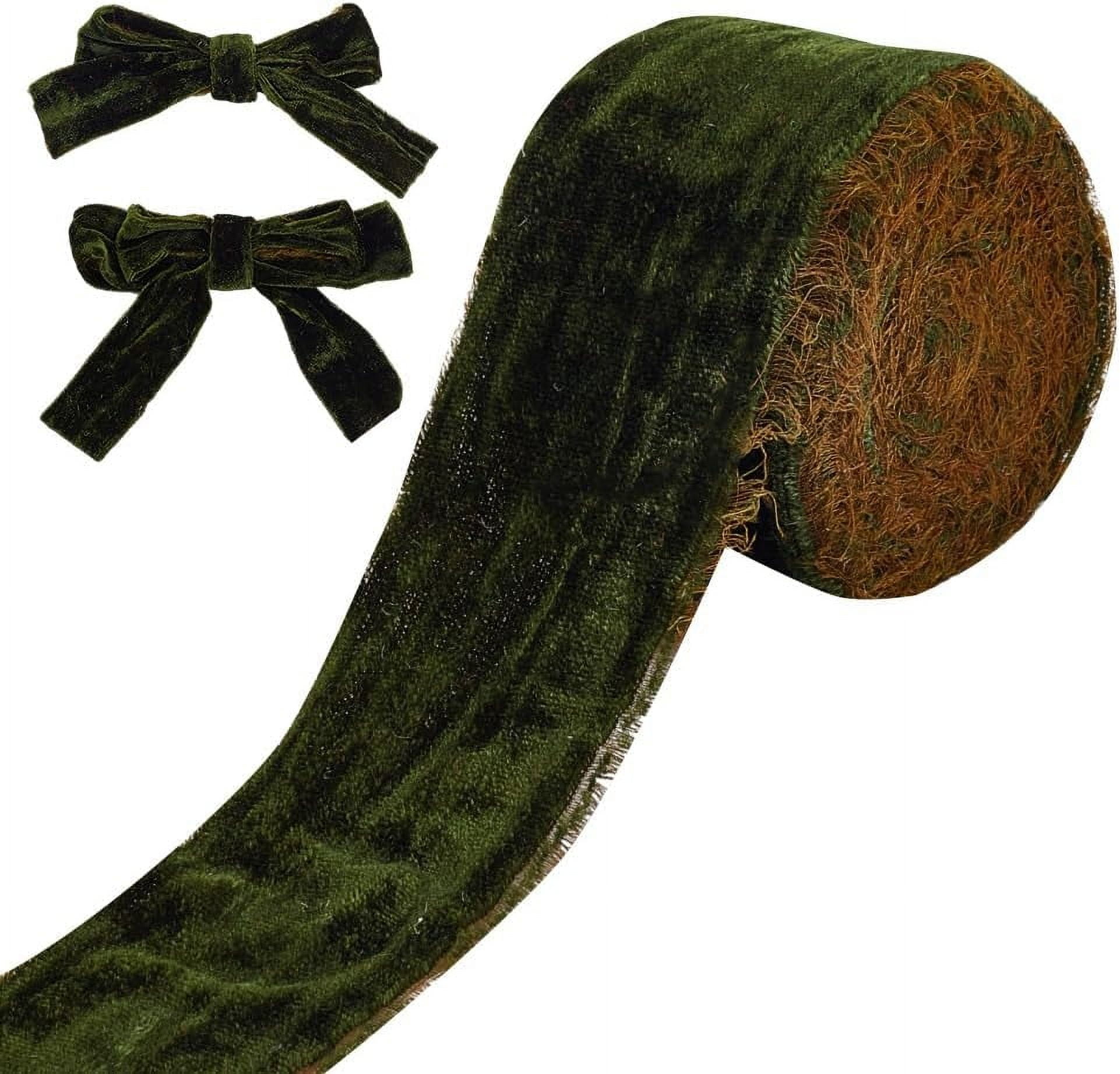 5 Yards Polyester Frayed Ribbon Velvet Raw Edged Ribbon for Gift ...