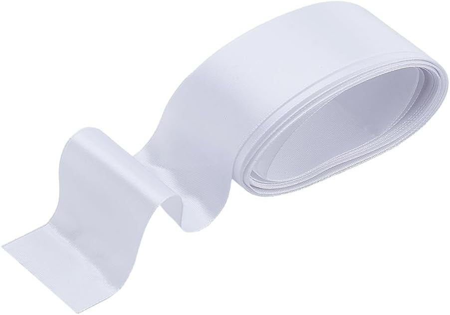 5 Yards Single Face Satin Ribbon 2 Inch Wide White Polyester Ribbon ...