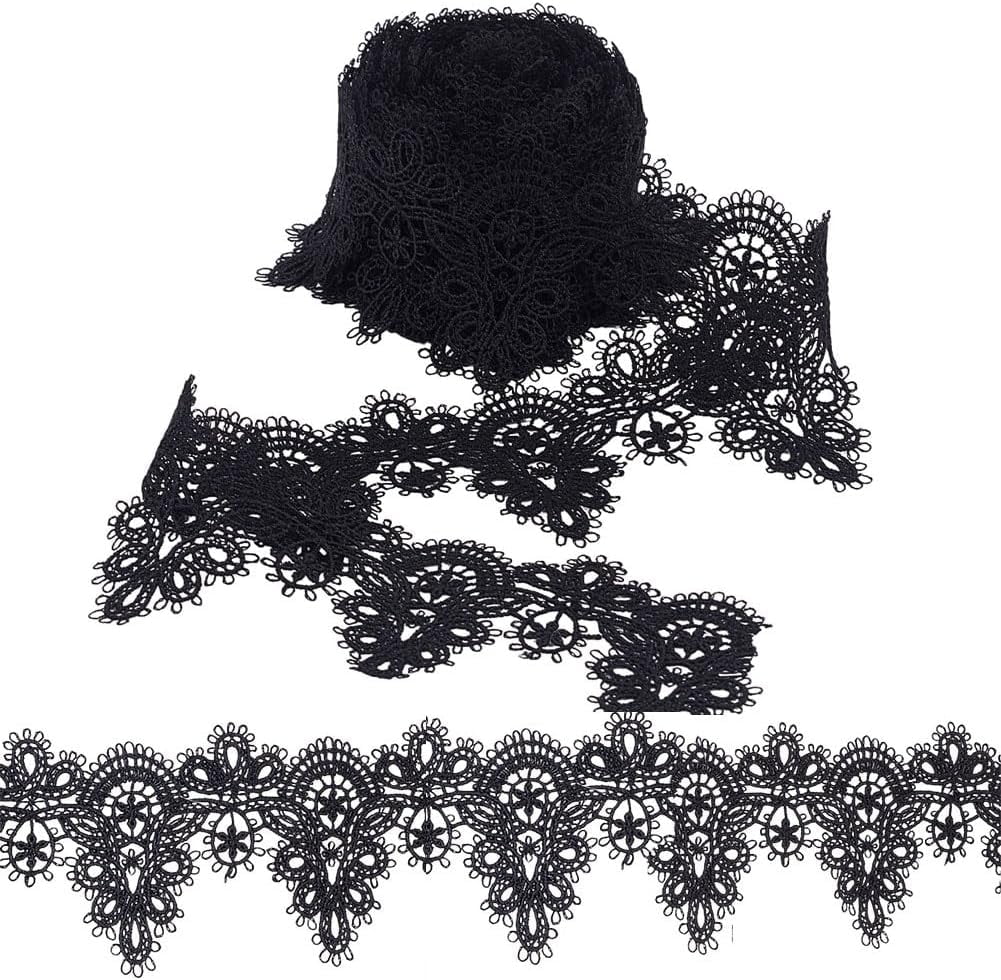 5 Yards Venice Lace Trim 2.4 inch Grey Lace Ribbon Wavy Flower Ribbon ...