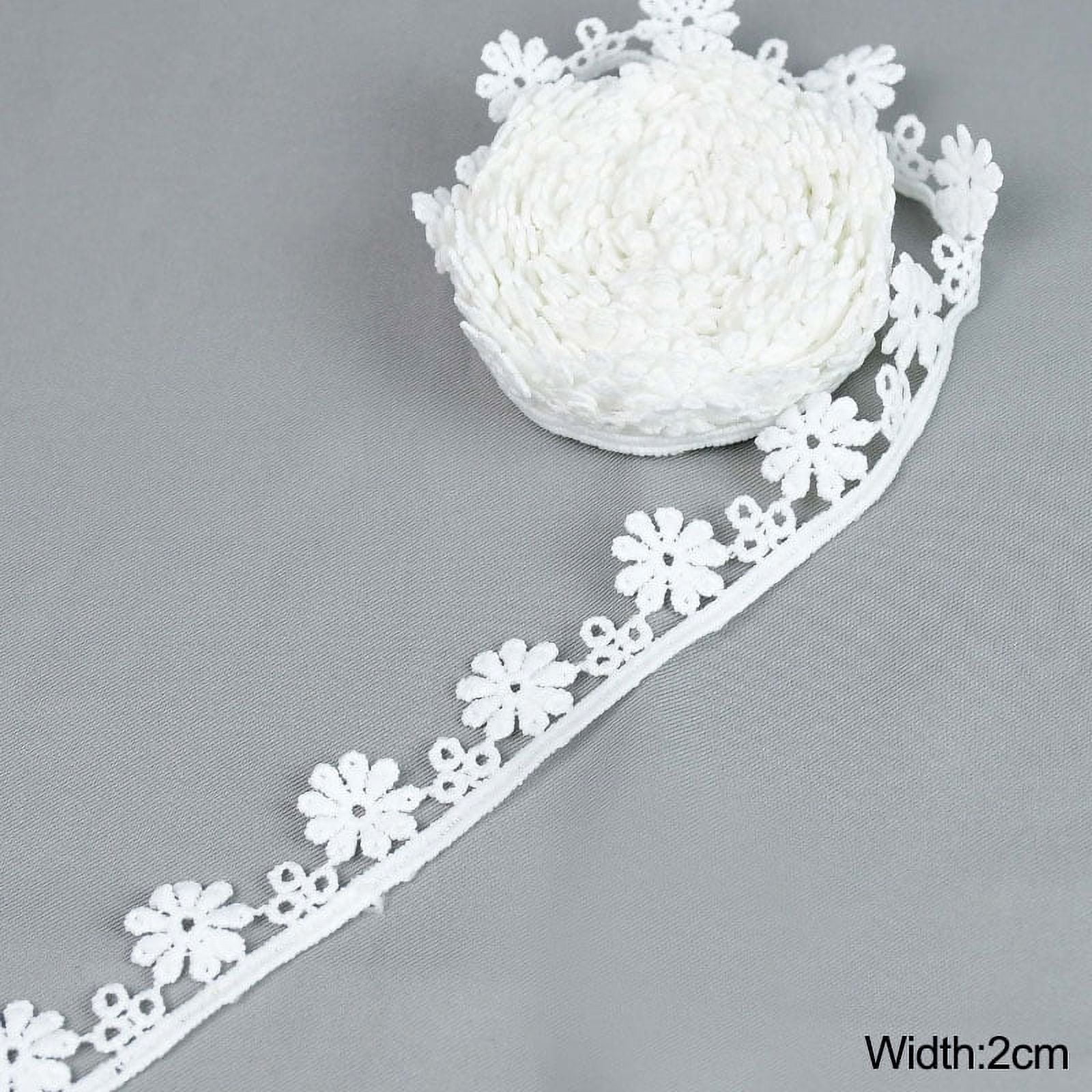 5Yards White Lace Trim Ribbon DIY Embroidered for Sewing Decoration ...